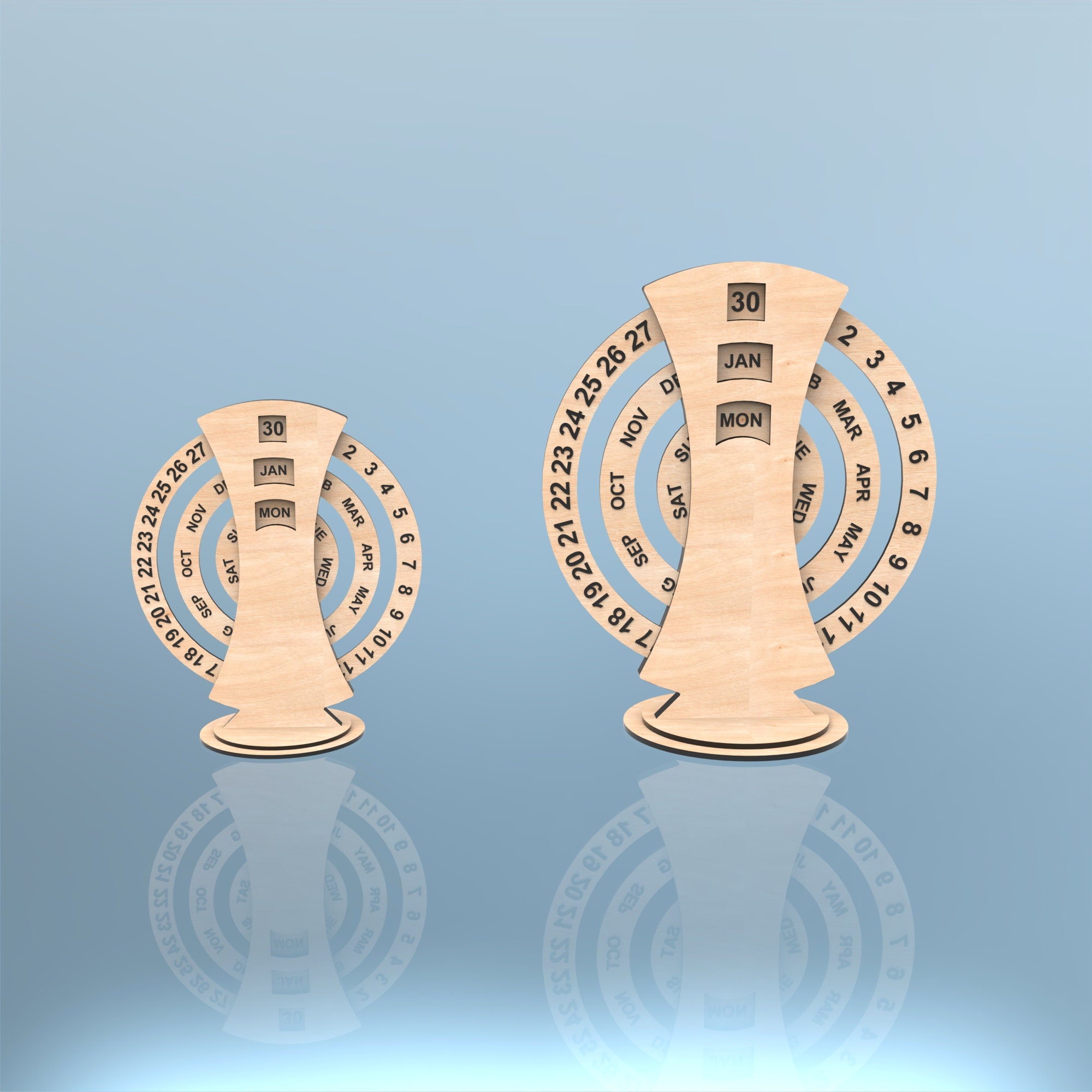 Perpetual Calendar Laser Cut File SVG, Desktop Calendar, Wood Calendars ...