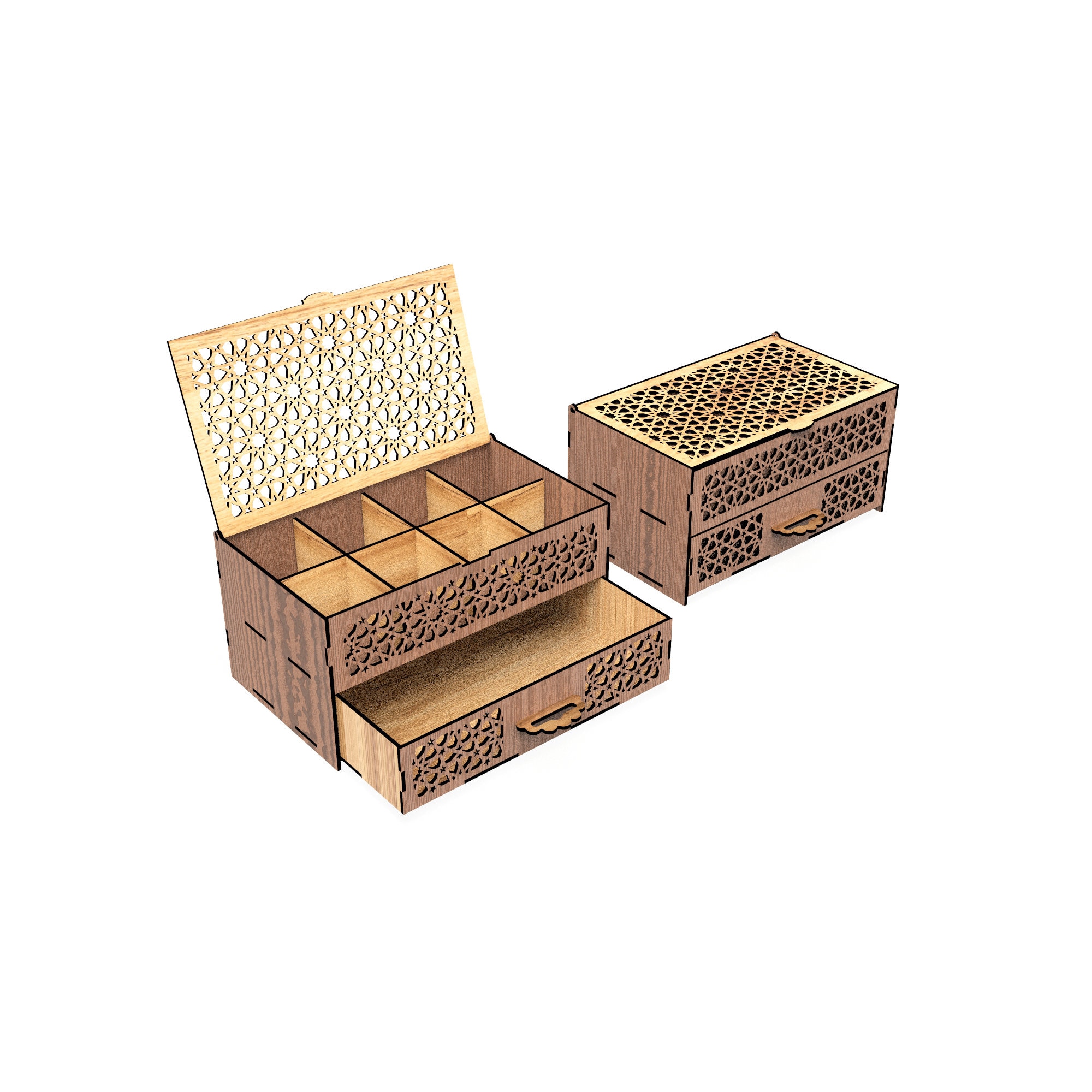 Chest of Drawers Laser Cut File, Desktop Organizer, Jewelry Box, Wooden ...