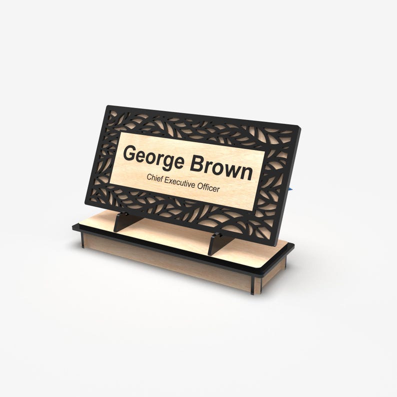 Desk Nameplate Laser Cut File, Desktop Name Plate SVG Files, Vector ...
