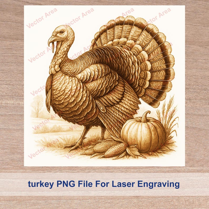 Turkey Laser Engraving File, Thanksgiving Laser Engrave File, PNG Files ...