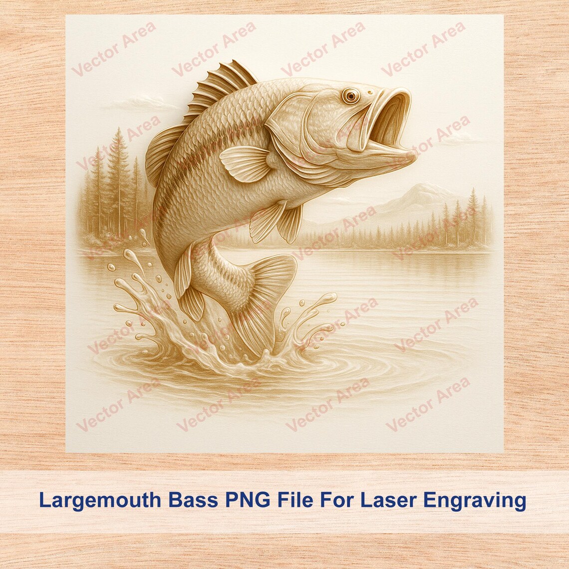 Largemouth Bass Laser Engraving File PNG, Fish Laser Engrave File, Bass ...
