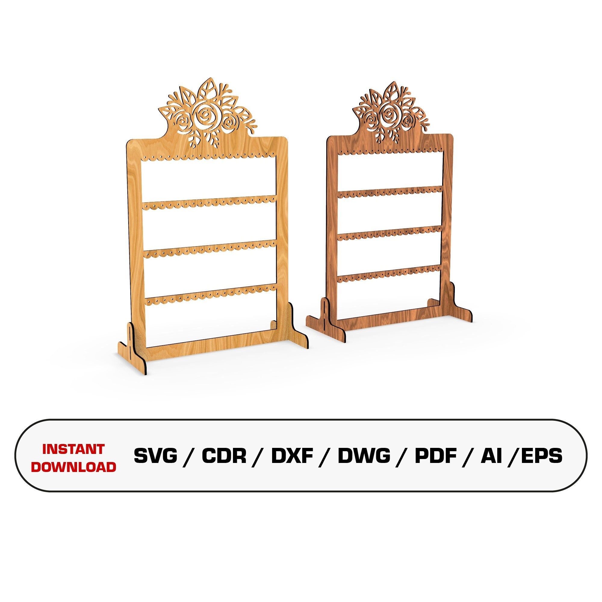 Earring Stand Laser Cutting SVG Files, Earring Display, Laser Cut Files ...