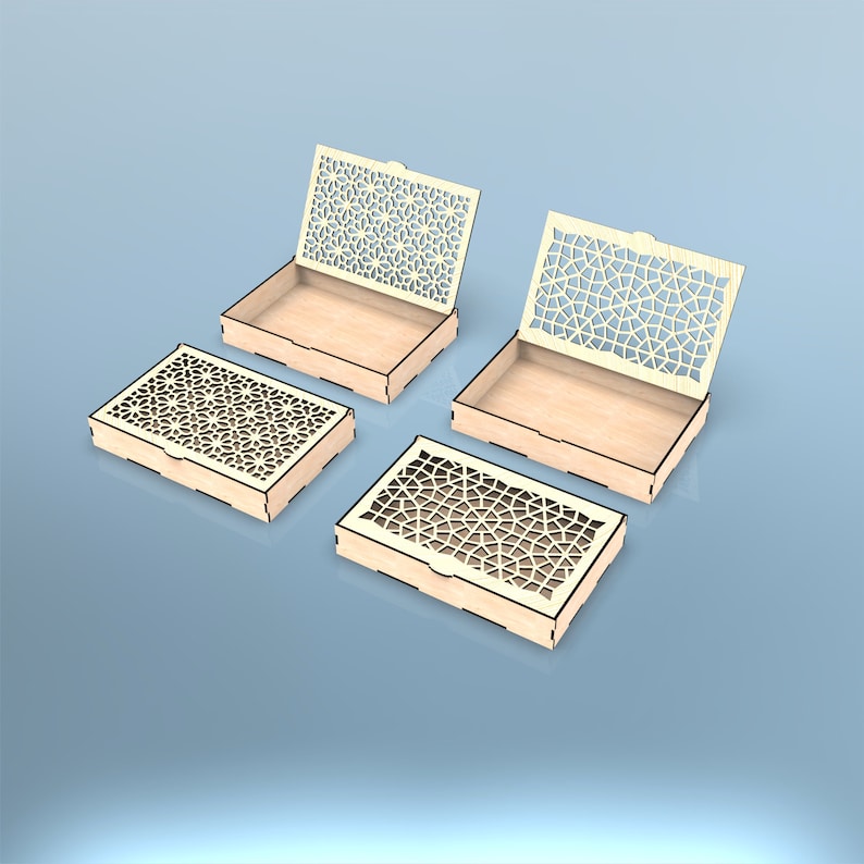 Gift Box Laser Cut Files , Decorative Box, Rectangle Box, Gift Box With ...