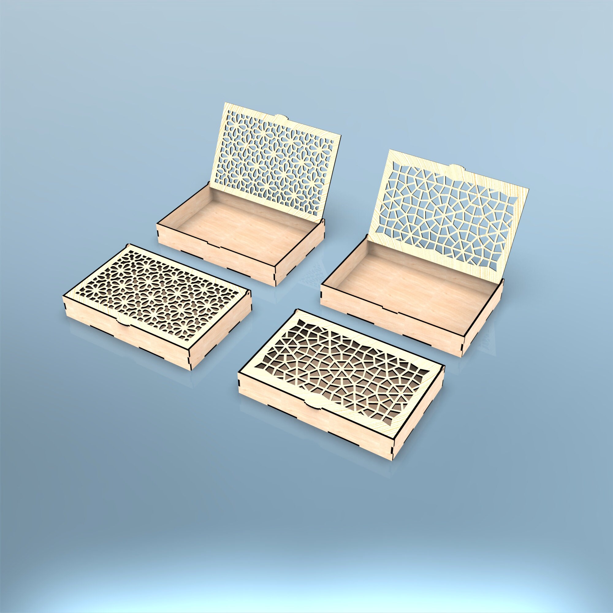 Gift Box Laser Cut Files , Decorative Box, Rectangle Box, Gift Box With ...