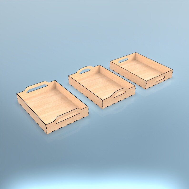 Wood Tray Laser Cut File SVG, Tray Laser Cutting Template, Service Tray ...