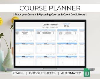 Student Planner, Academic Planner, Course Planner Spreadsheet, Google ...