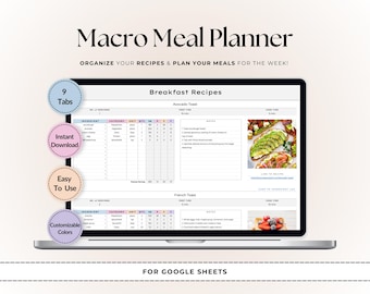 Weekly Meal Planner Template & Automated Grocery List - Macro and ...