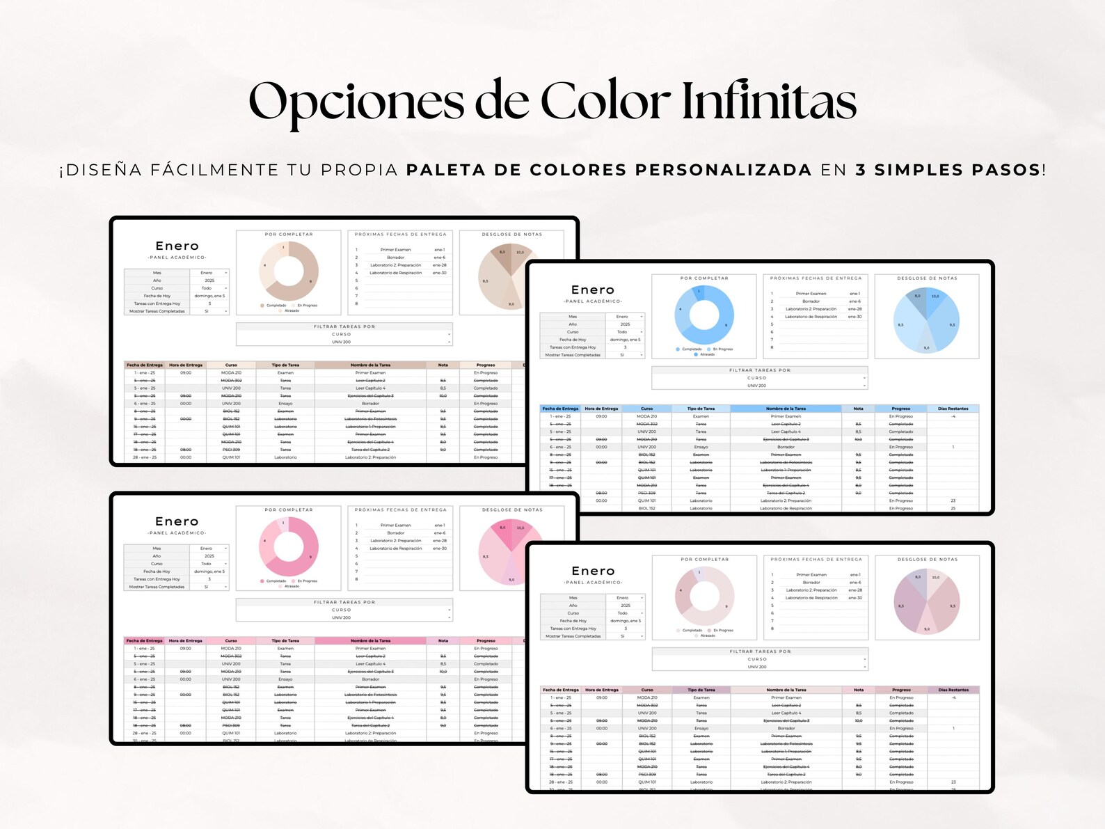 Plantilla De Seguimiento De Tareas | Google Sheets Y Excel | Registro ...