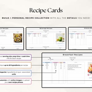 Ultimate Recipe Organizer: Google Sheets Digital Cook Book (digital ...