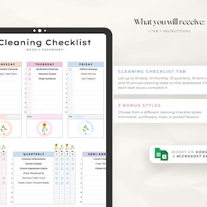 Ultimate Cleaning Checklist: Google Sheets & Excel Template (digital ...