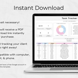 Client Tracker Spreadsheet, Google Sheets Template, Task Tracker, Client Planner - Etsy