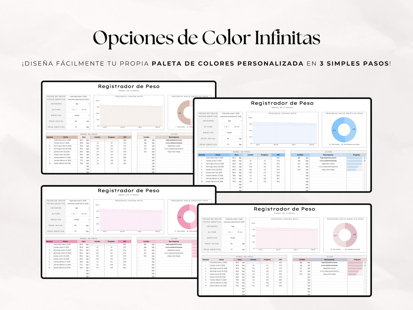 Hoja Control Peso | Google Sheets Y Excel | Seguimiento Salud - Etsy