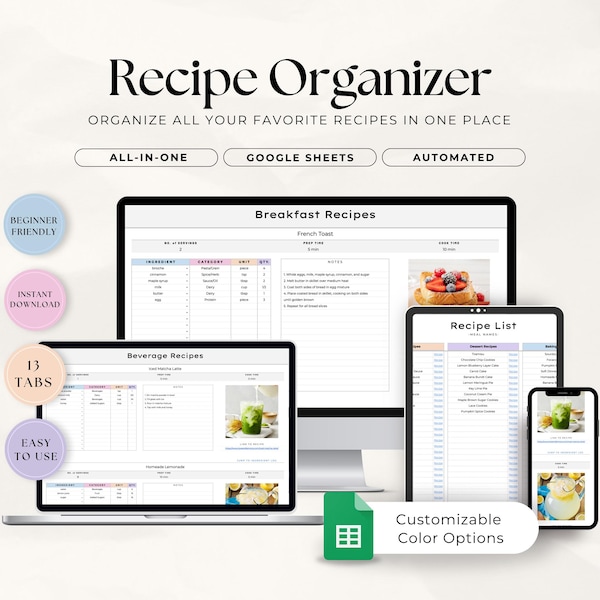 Recipe Organizer - Etsy