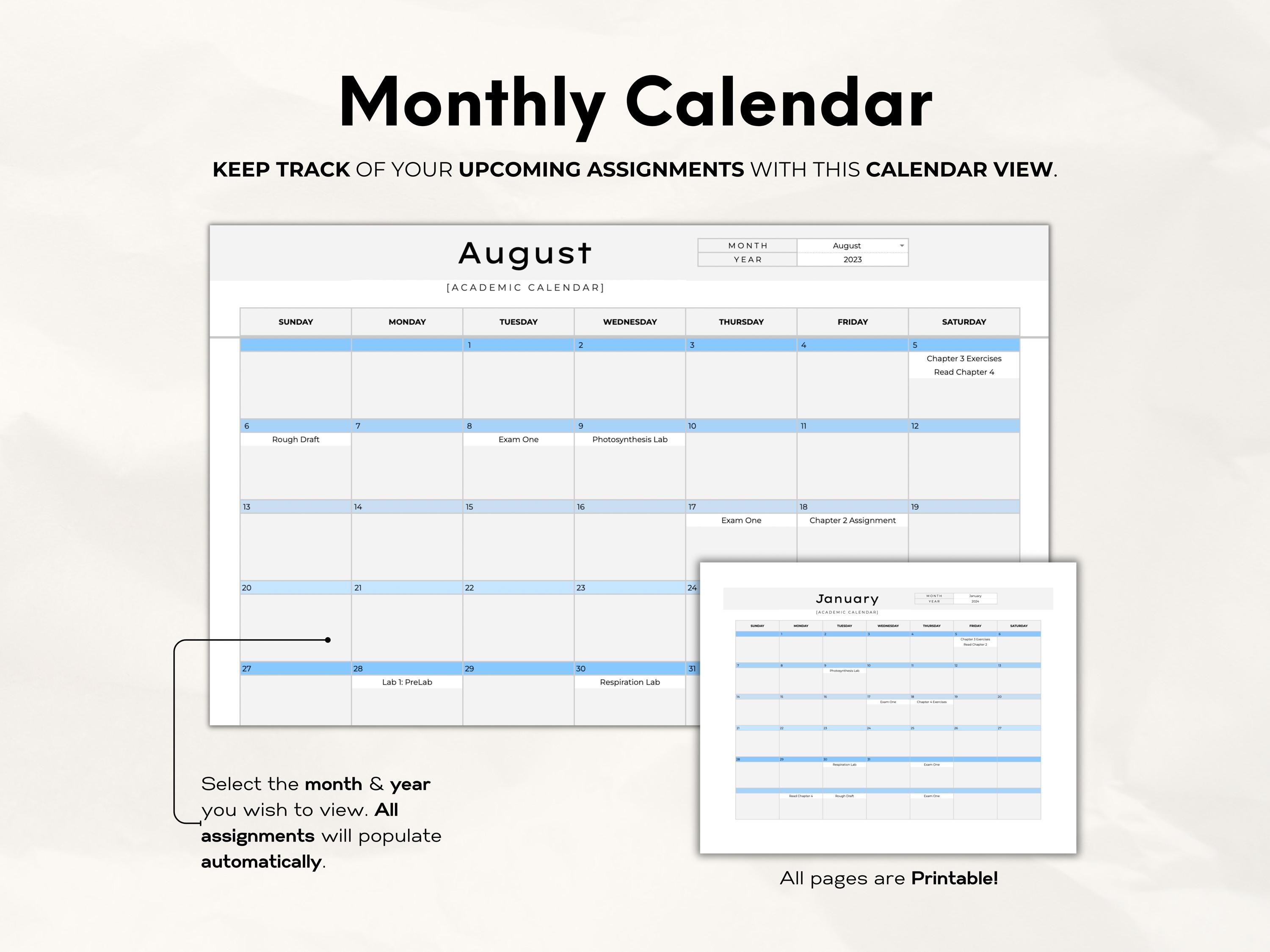 Assignment Tracker Spreadsheet, Google Sheets Template, Homework ...