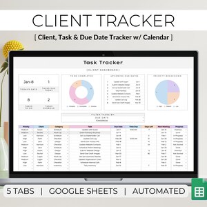 Client Tracker Spreadsheet, Google Sheets Template, Task Tracker ...