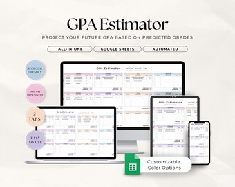 GPA Calculator Google Sheets Template for Weighted & Unweighted Student ...