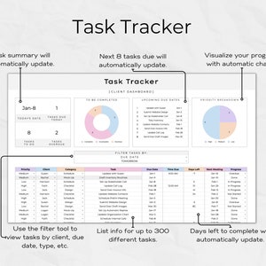 Client Tracker Spreadsheet, Google Sheets Template, Task Tracker, Client Planner - Etsy