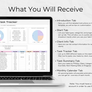 Client Tracker Spreadsheet, Google Sheets Template, Task Tracker, Client Planner - Etsy