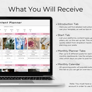 Content Planner Spreadsheet, Google Sheets Template, Social Media ...