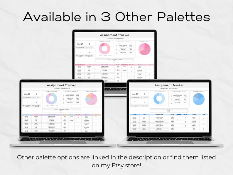 Assignment Tracker Spreadsheet Google Sheets Template - Etsy