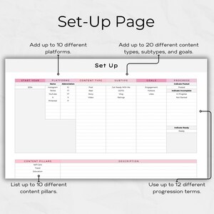 Content Planner Spreadsheet, Google Sheets Template, Social Media ...