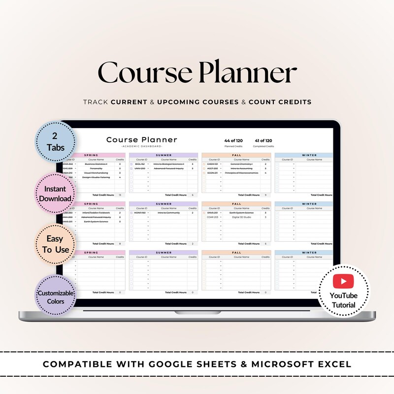 University Degree Planner - Etsy