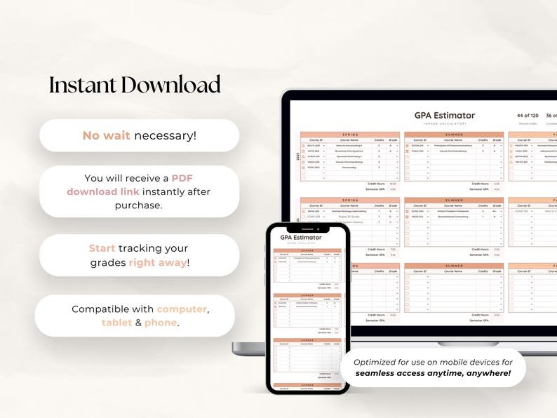 Automated GPA Calculator: Grade Tracker Spreadsheet (google Sheets ...