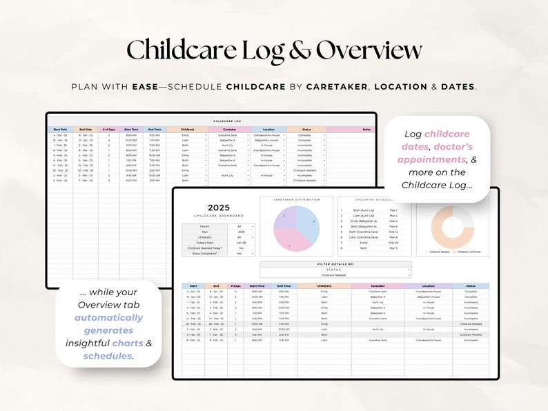 Ultimate Childcare Tracker Template for Google Sheets & Excel ...