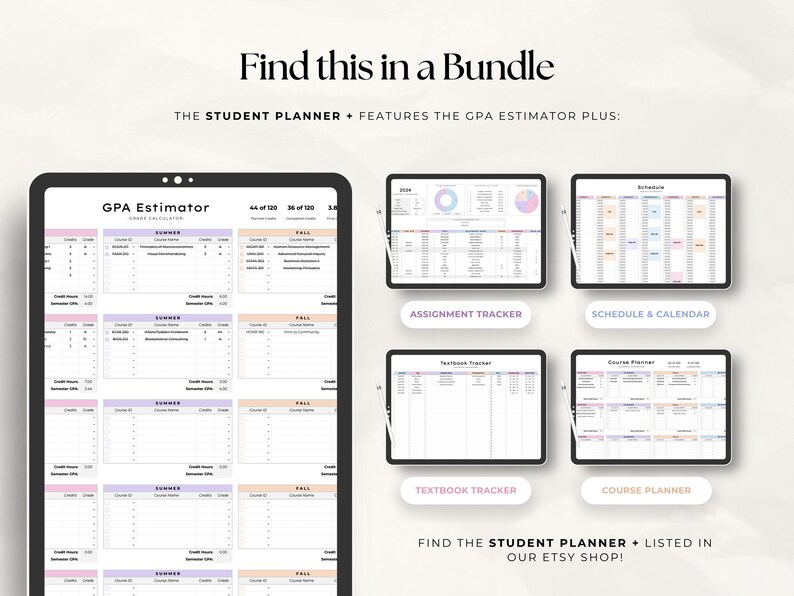 GPA Calculator Template: Grade Tracker for Google Sheets & Excel ...