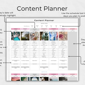 Content Planner Spreadsheet, Google Sheets Template, Social Media ...