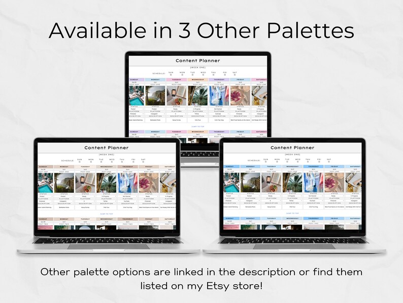 Content Planner Spreadsheet, Google Sheets Template, Social Media ...