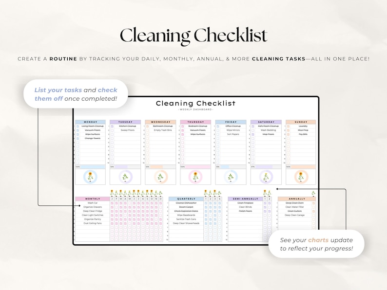 Ultimate Cleaning Checklist | Google Sheets & Microsoft Excel Template ...