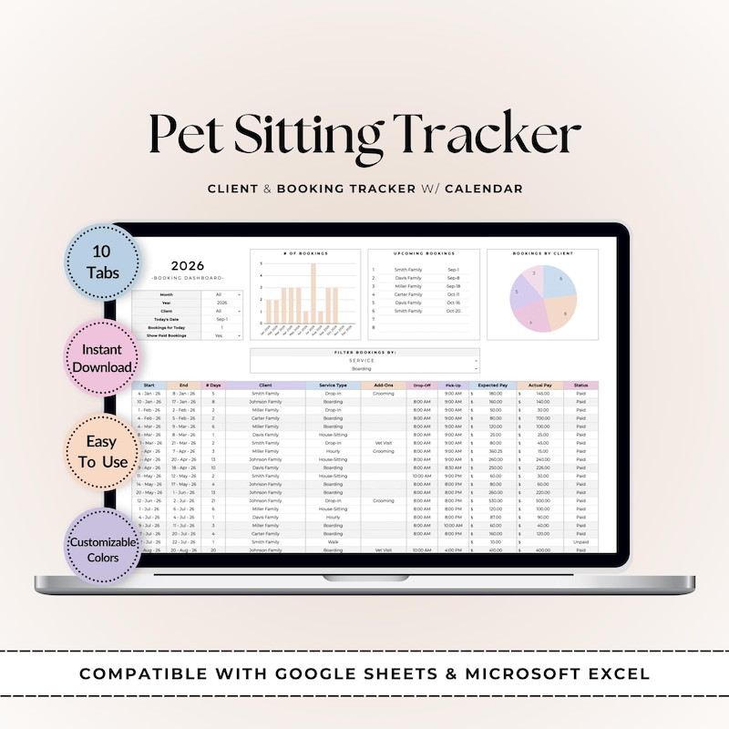 Pet Tracker Google Sheet - Etsy