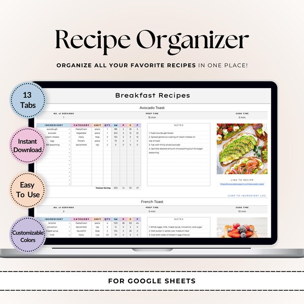 Recipe Organizer - Etsy