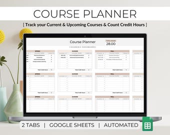 Student Planner, Academic Planner, Course Planner Spreadsheet, Google ...
