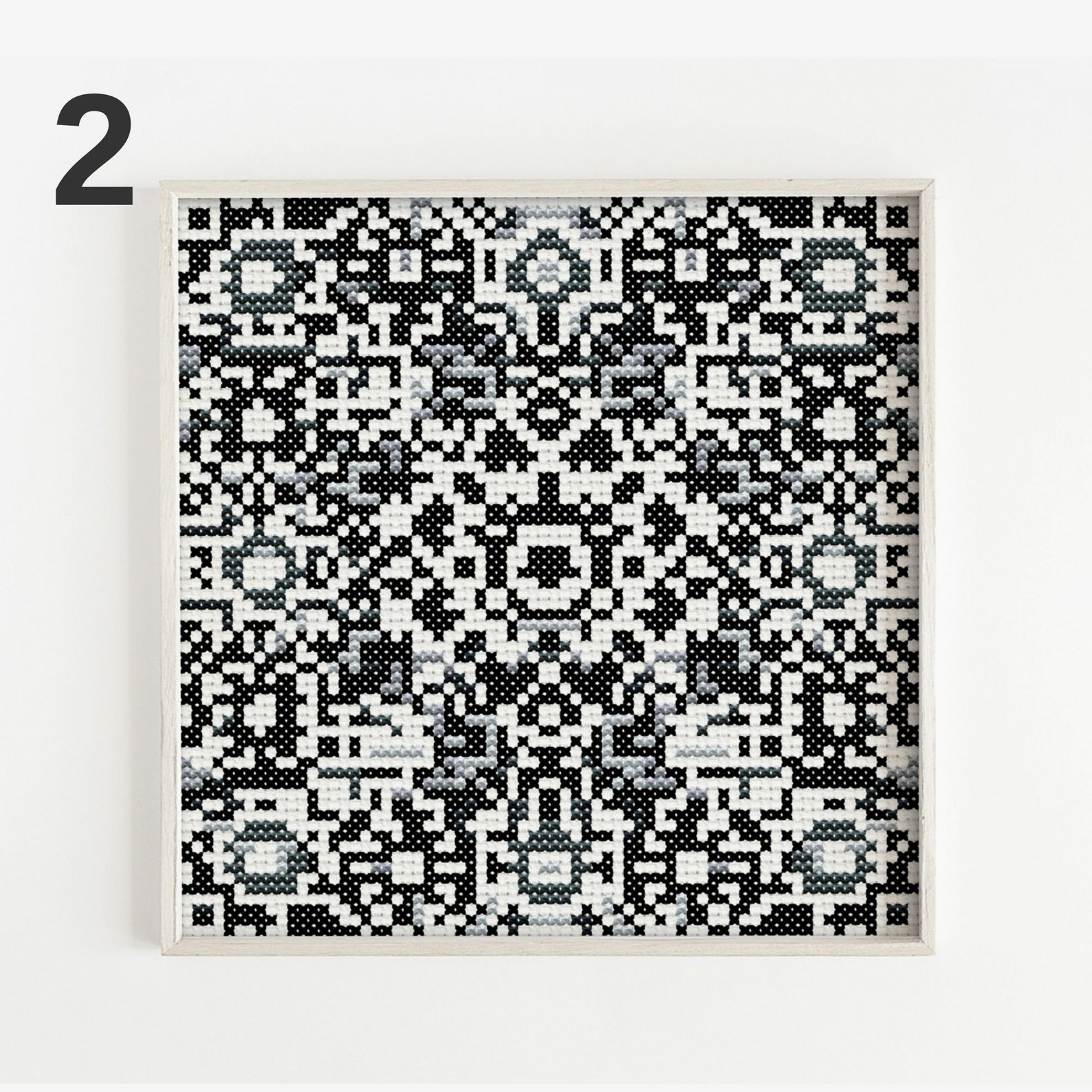 Blackwork Cross Stitch Pattern Bundle, Modern Geometric Cross Stitch Wall Art, Monochrome Cross ...