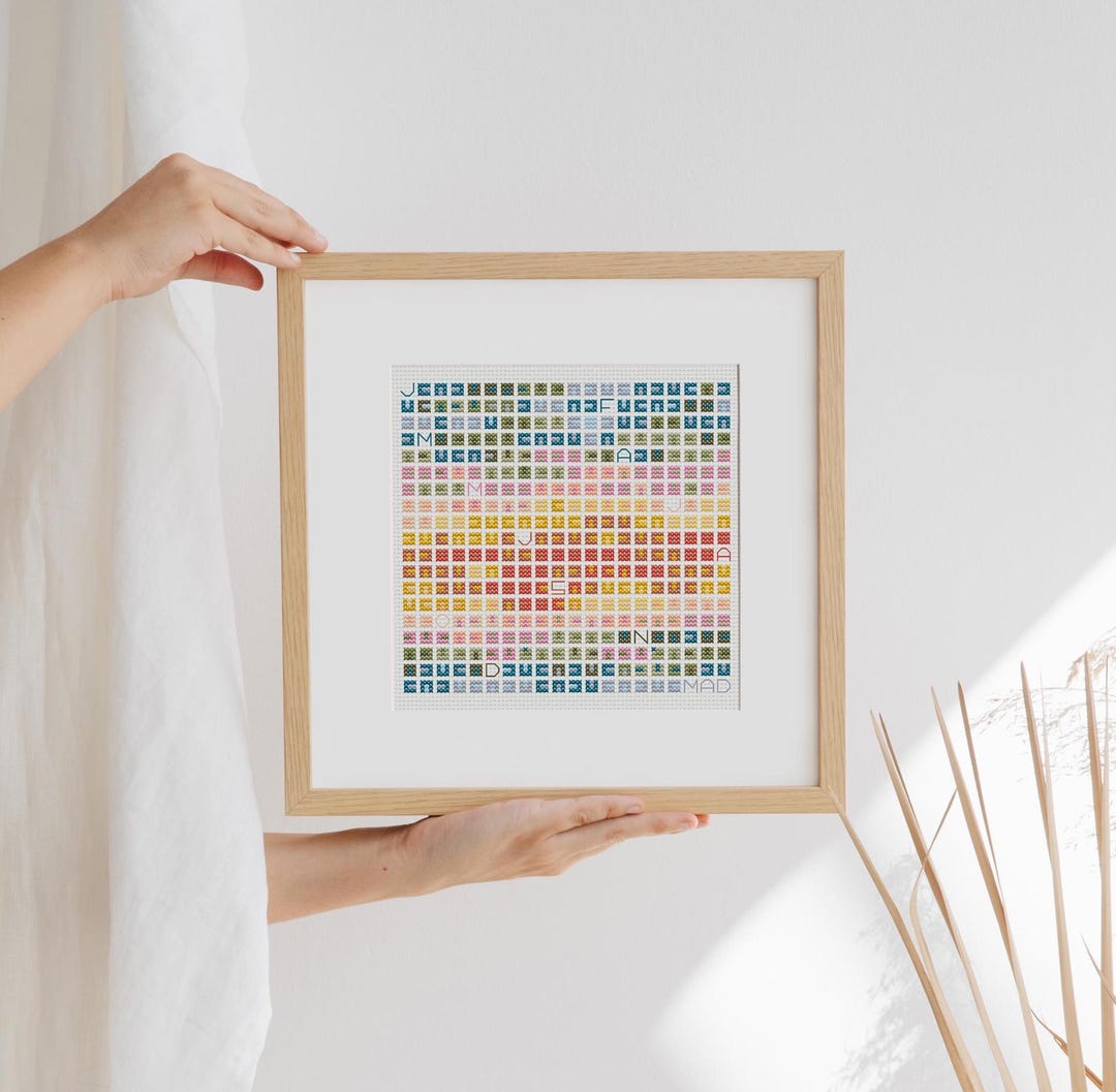Geometric Temperature Cross Stitch Tracker PDF, Modern Cross Stitch ...