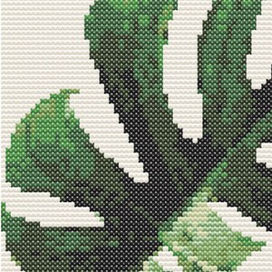 Monstera Cross Stitch Pattern PDF, Modern Embroidery Pattern, Plant ...