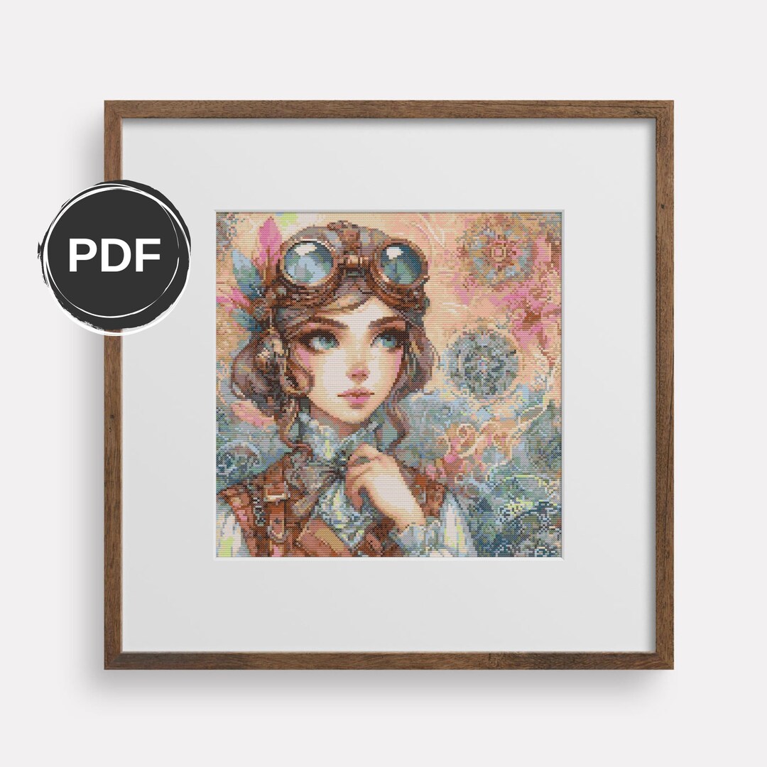 Cross Stitch Pattern Steampunk, Full Coverage Cross Stitch Pattern PDF ...