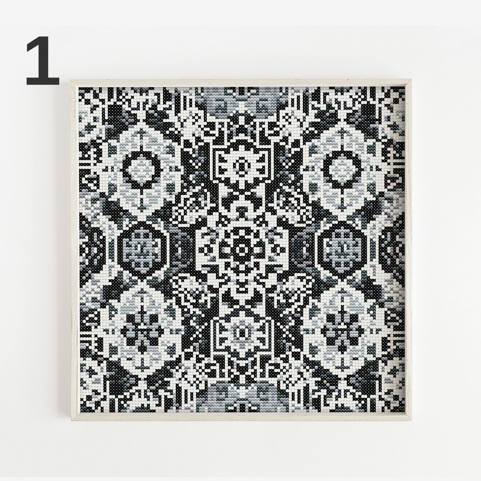 Blackwork Cross Stitch Pattern Bundle, Modern Geometric Cross Stitch ...