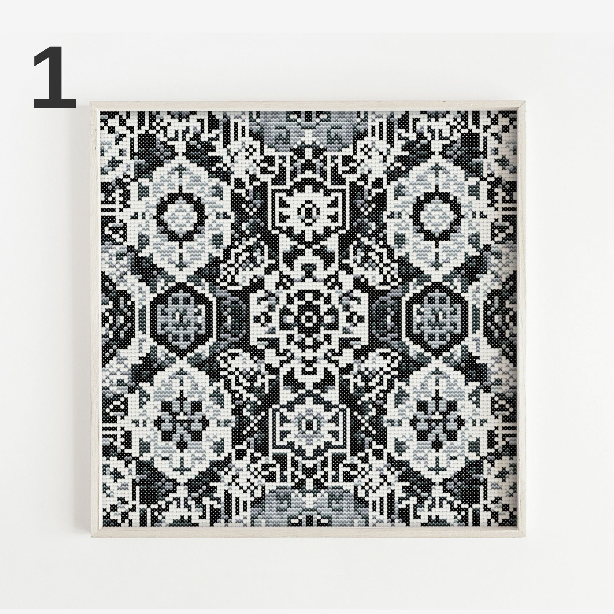 Blackwork Cross Stitch Pattern Bundle, Modern Geometric Cross Stitch Wall Art, Monochrome Cross ...