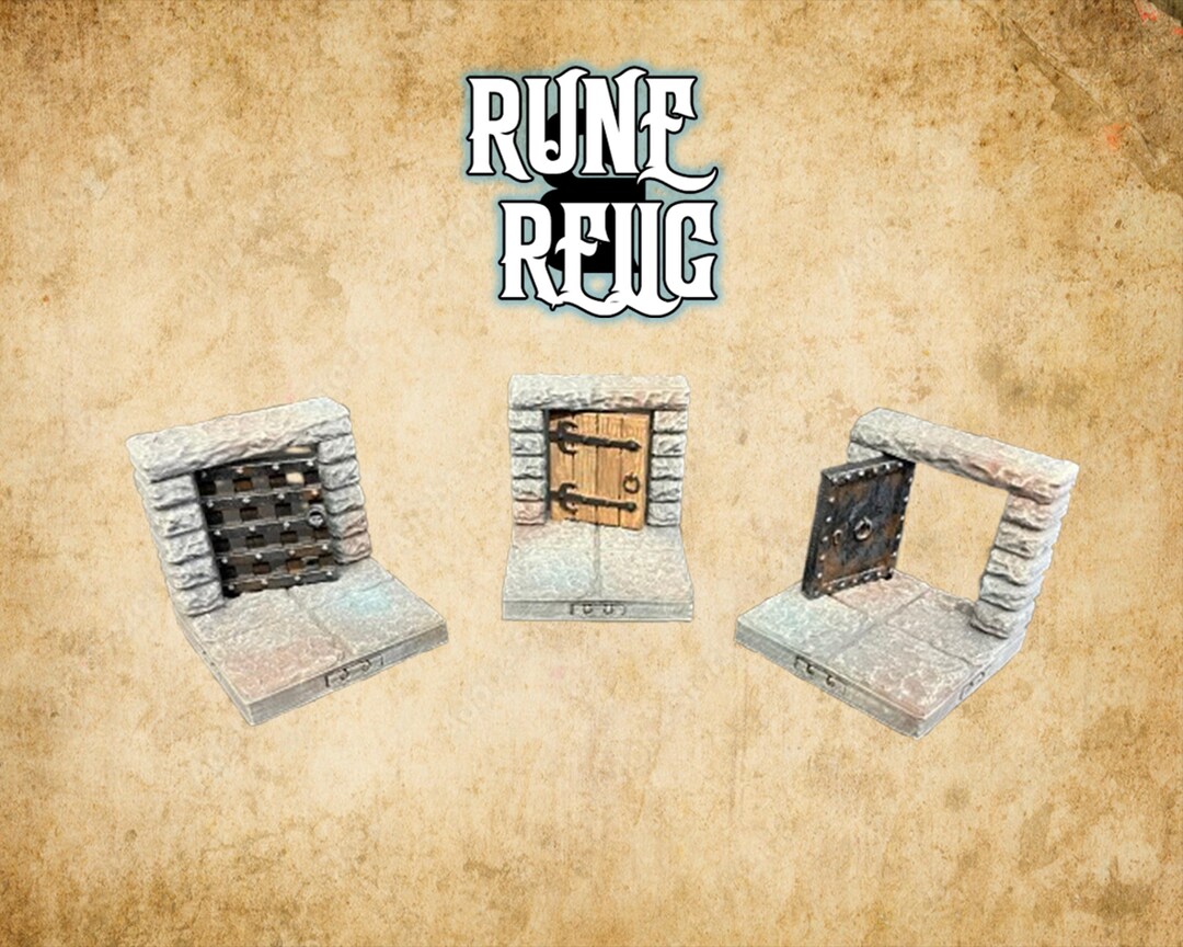 DOORS X3 - 3D Printed Magnetic Dungeon Tiles - Modular Tabletop Terrain ...