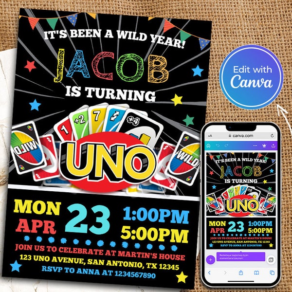 Uno Party Svg - Etsy