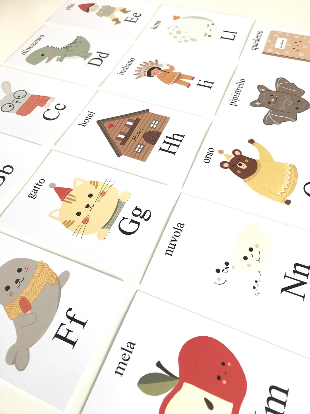 Italian Alphabet Cards - Etsy