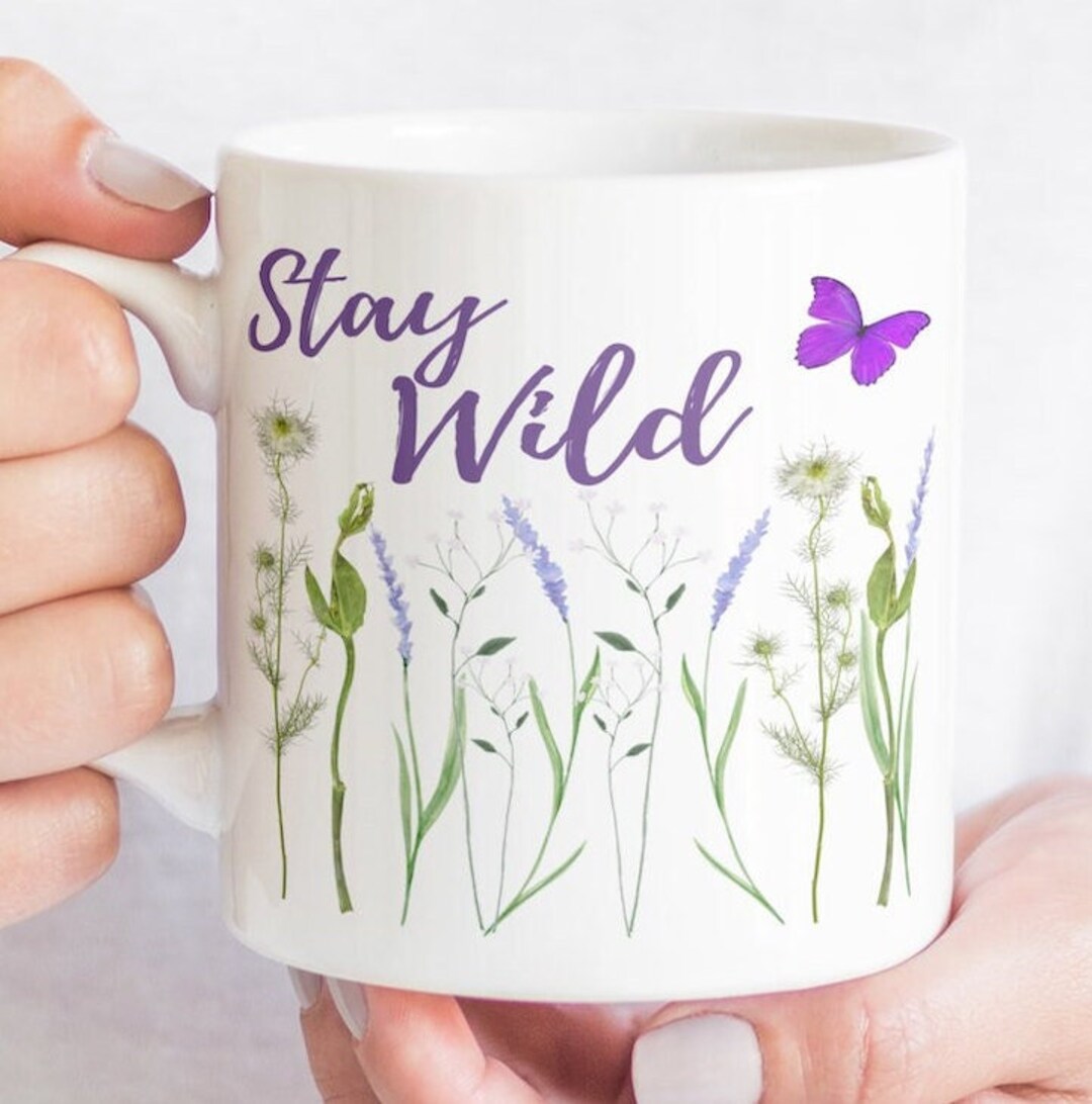 Wildflower Botanical Garden Ceramic Coffee Mug 11oz., Pretty Nature ...