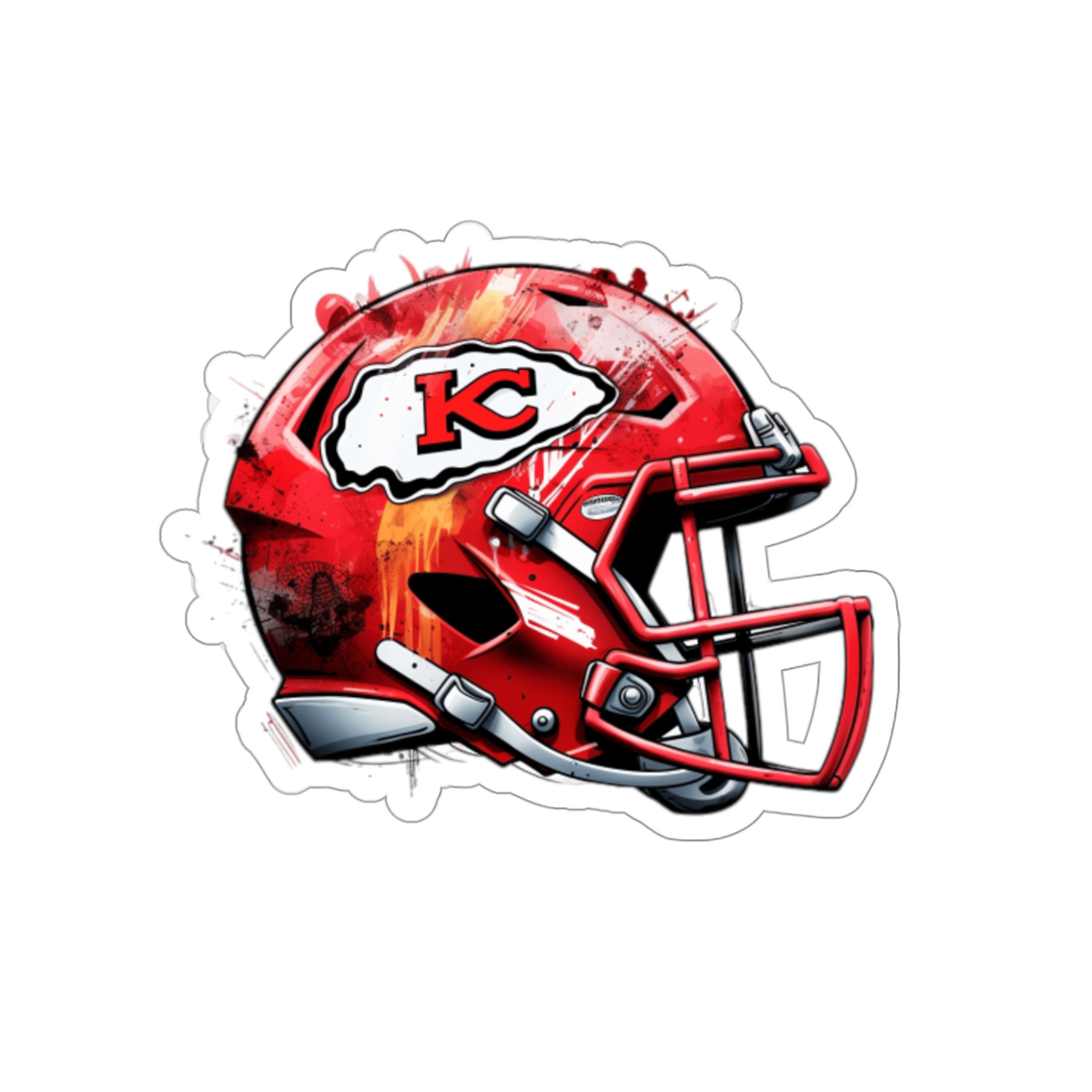 Playful Kansas City Chiefs Helmet Die-cut Stickers 968, Chiefs Football ...