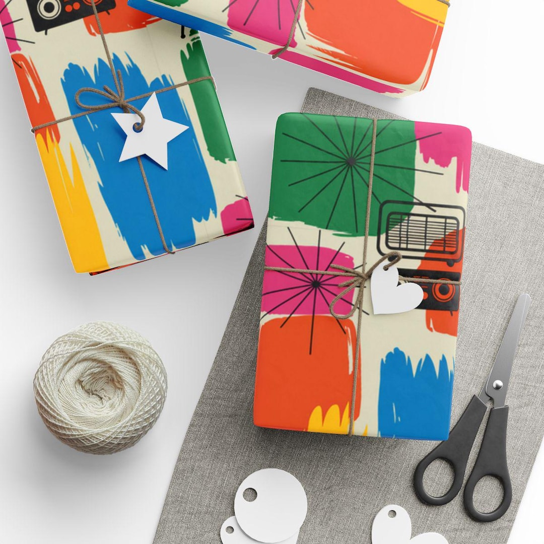 Mid-century Modern Wrapping Paper, Retro Radio Chair Design - Etsy