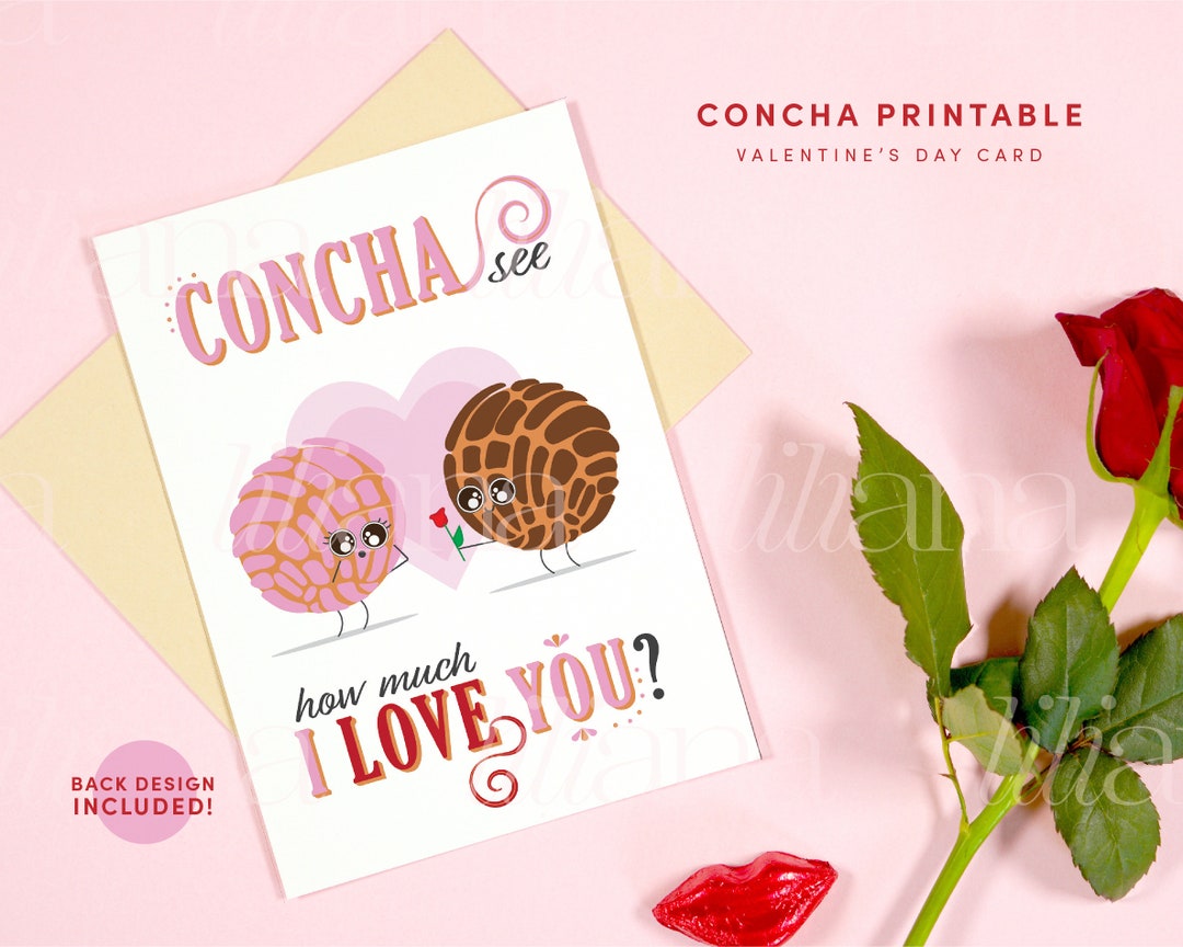 Concha See How Much I Love You Concha Valentines Day Card - Etsy