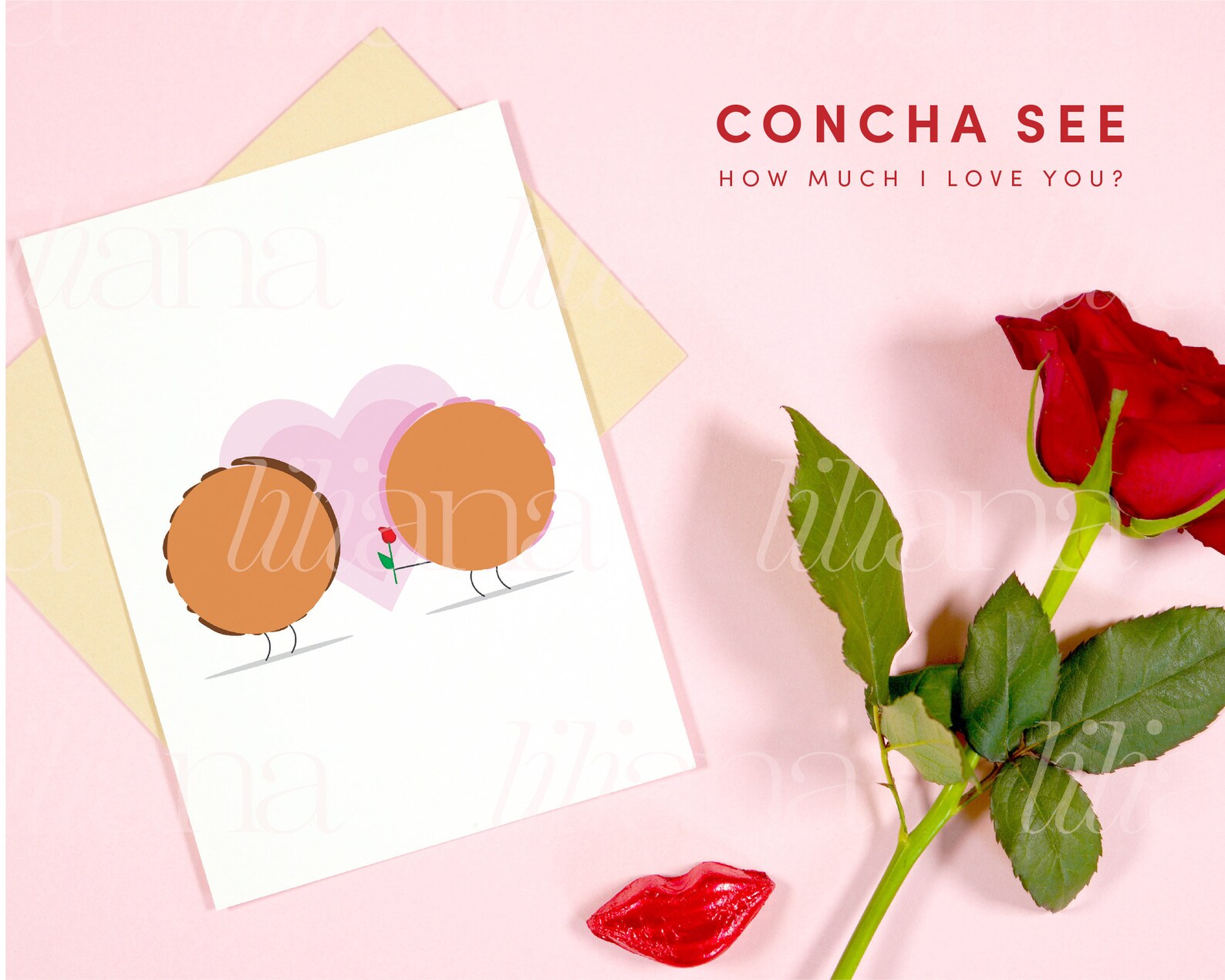 Concha See How Much I Love You Concha Valentines Day Card - Etsy