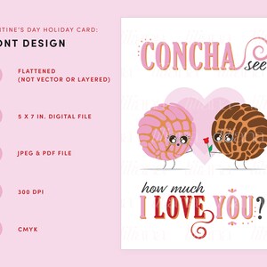 Concha See How Much I Love You Concha Valentines Day Card Printable ...